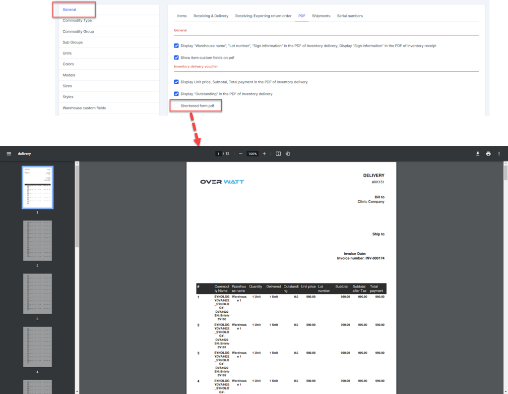 Paramètre PDF - Quik Gest